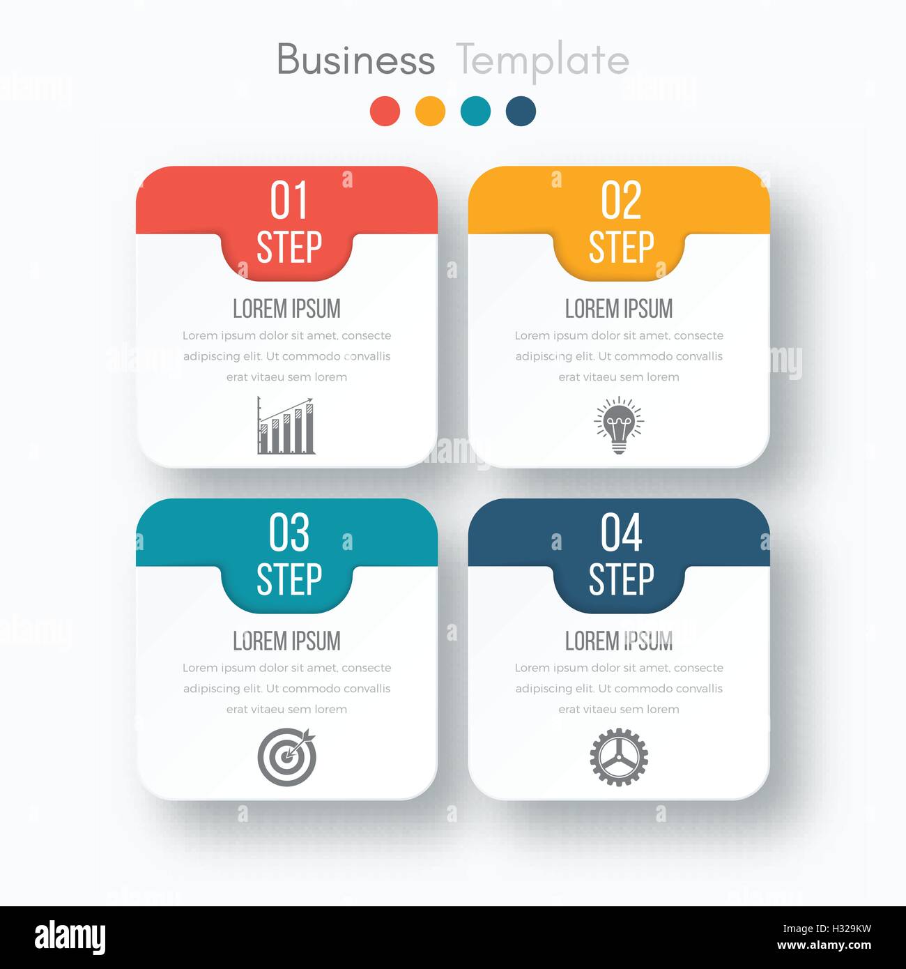 Vector illustration of four square infographics Stock Vector Image ...