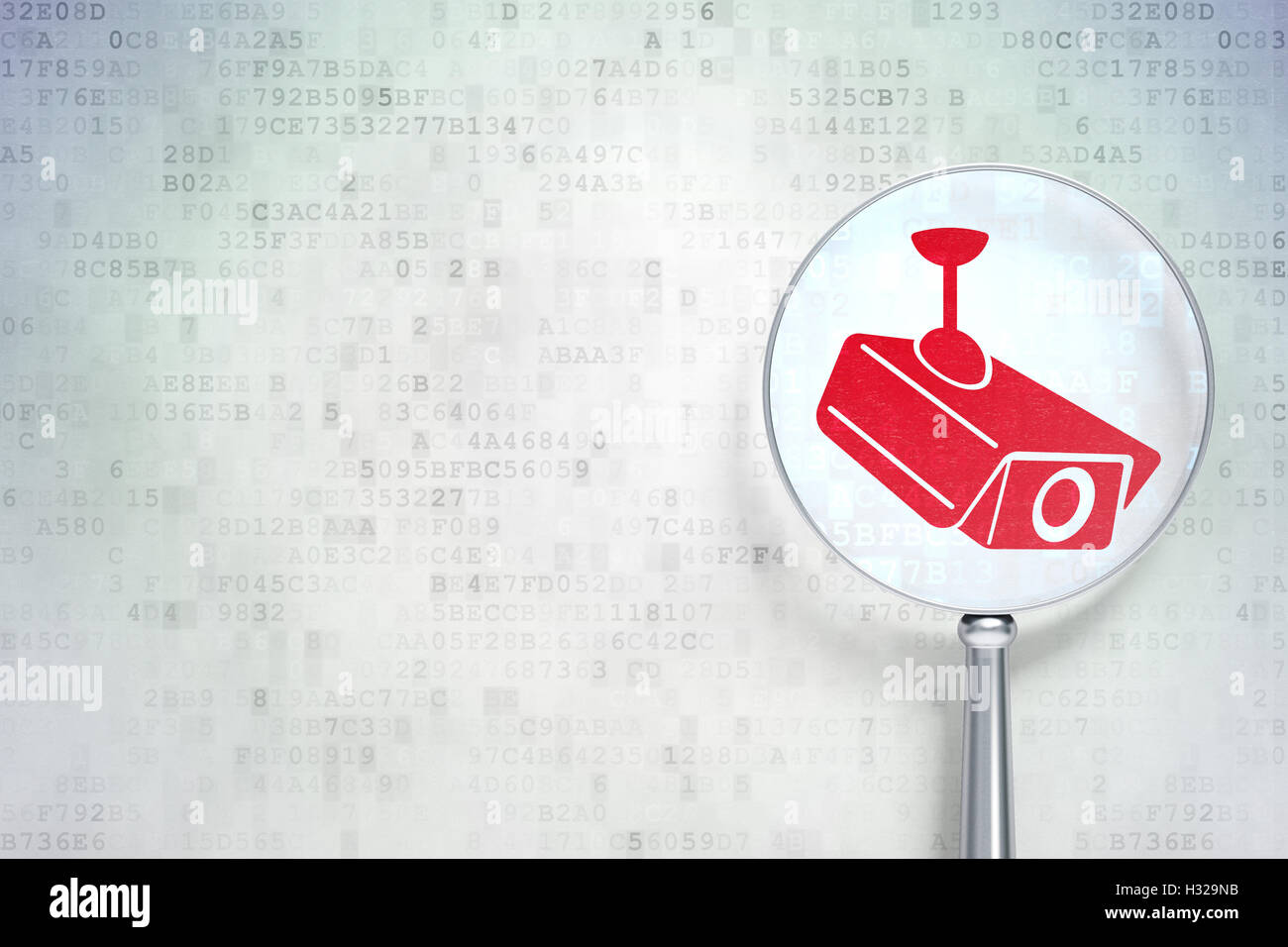 Protection concept: Cctv Camera with optical glass on digital ...