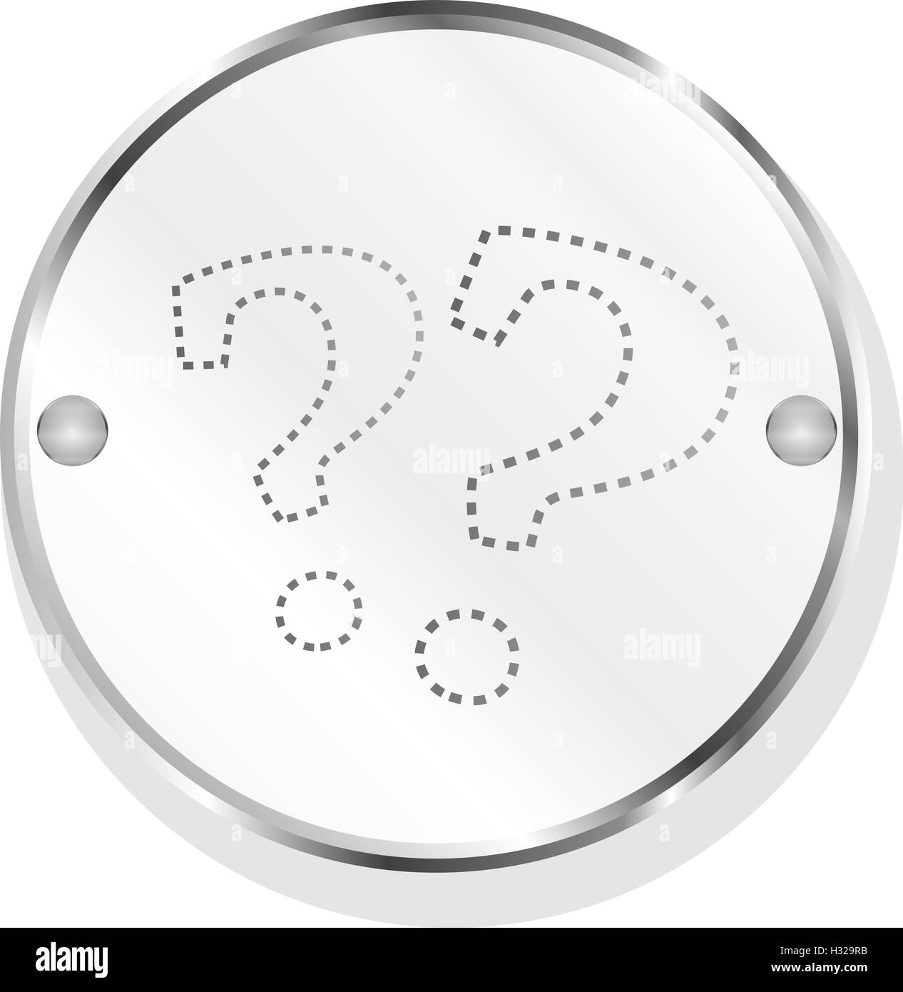 Stylish button with question mark, isolated on white Stock Photo - Alamy