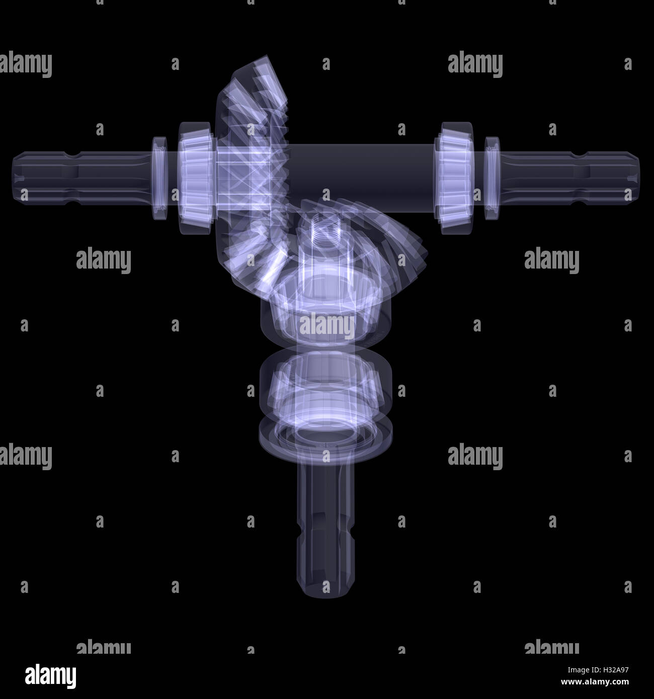 Hypoid gear. X-ray render Stock Photo - Alamy
