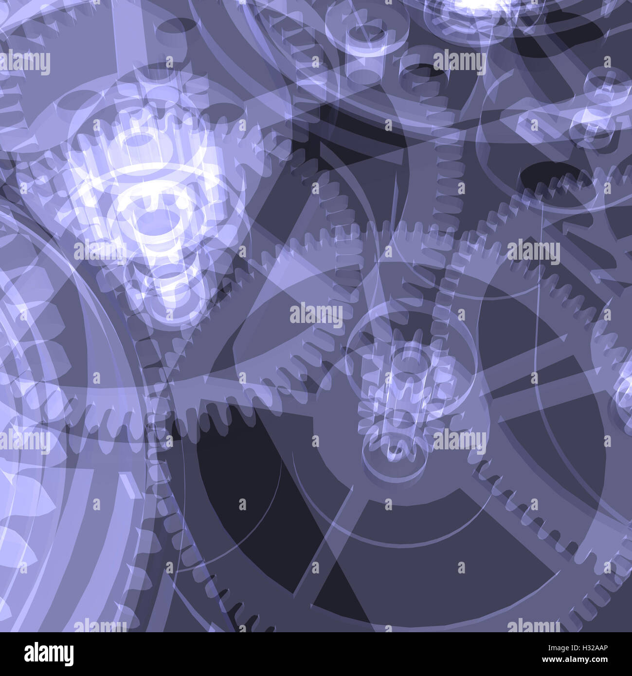 Clock mechanism. X-ray Stock Photo - Alamy