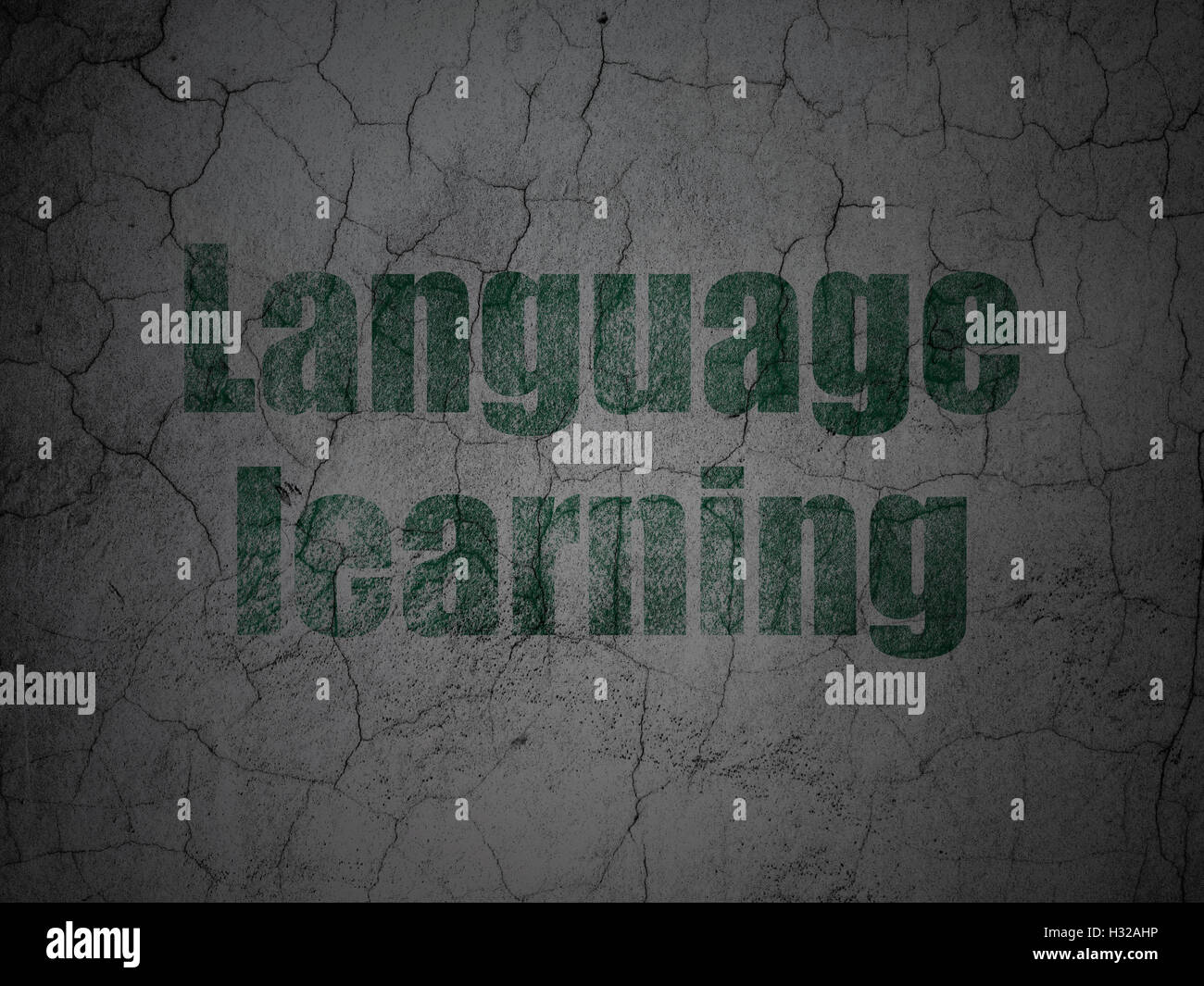 Education concept: Language Learning on grunge wall background Stock ...