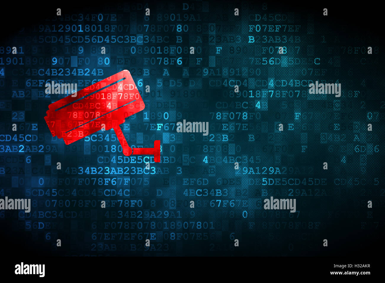 Protection concept: Cctv Camera on digital background Stock Photo - Alamy