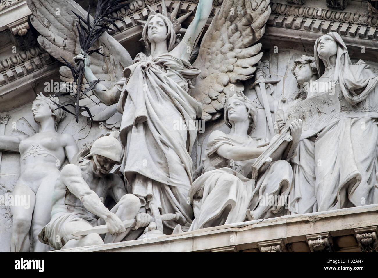 National library facade in Madrid, Spain Stock Photo - Alamy