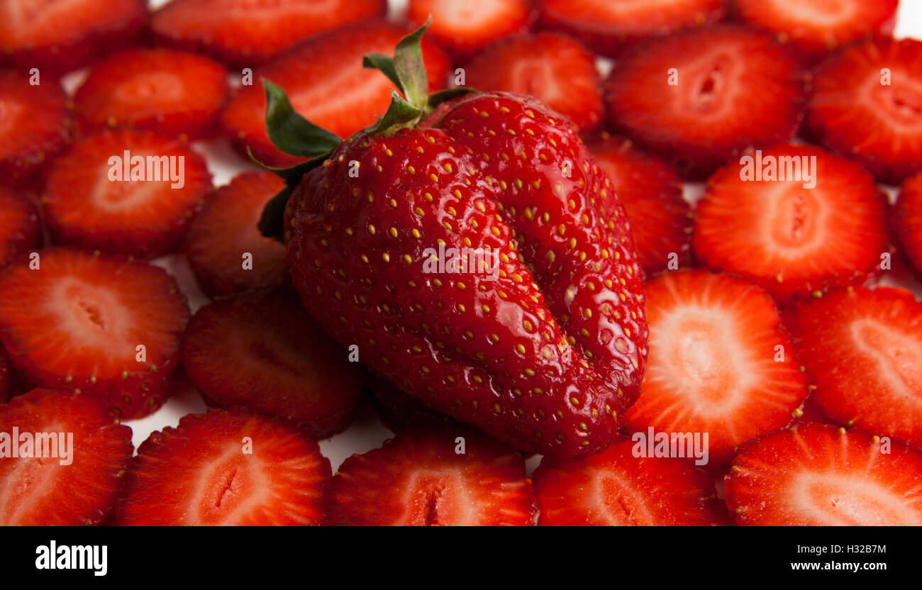 strawberry heart-shaped strawberry slices on Stock Photo - Alamy