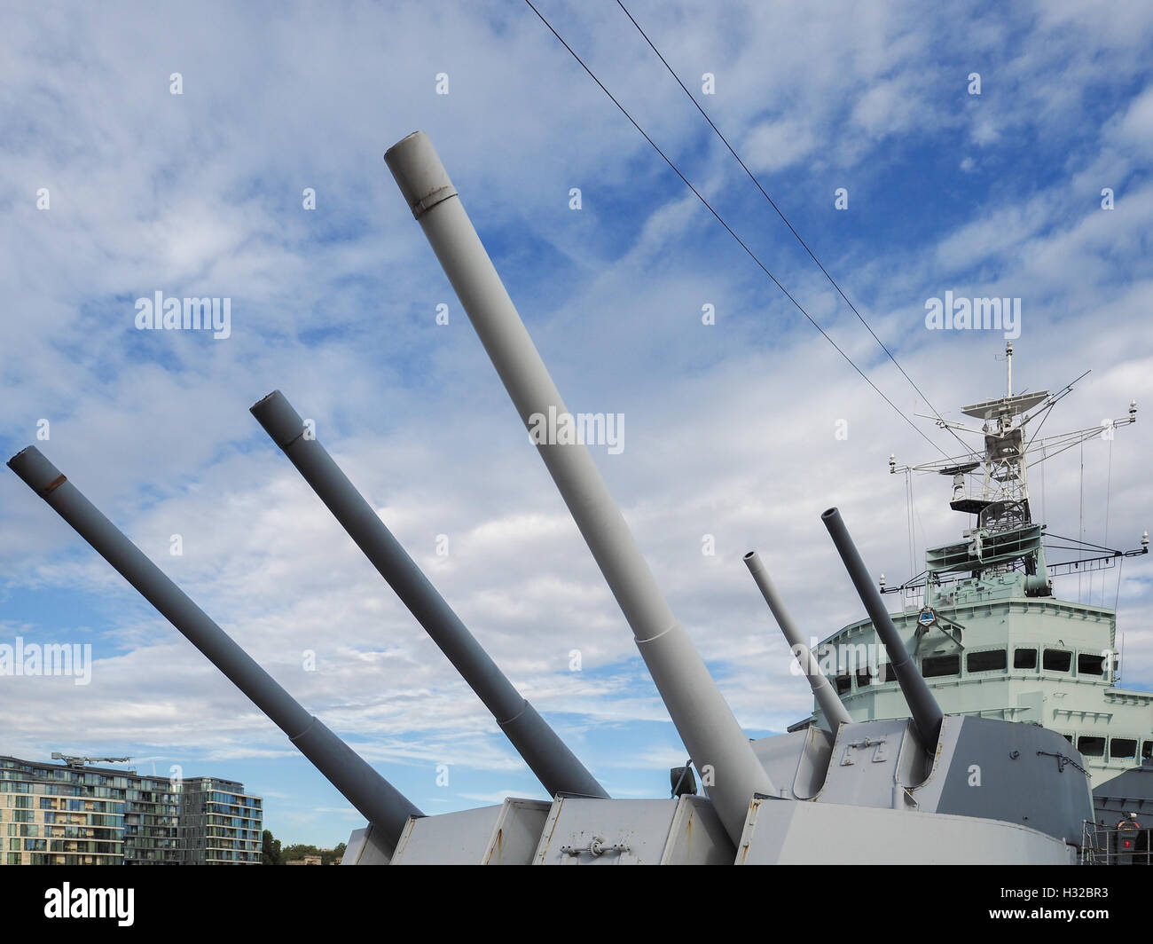 Gun Turret on HMS Belfast Stock Photo - Alamy