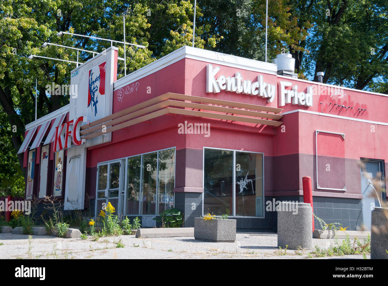 A closed KFC Kentucky Fried Chicken outlet in Toronto. The business is ...