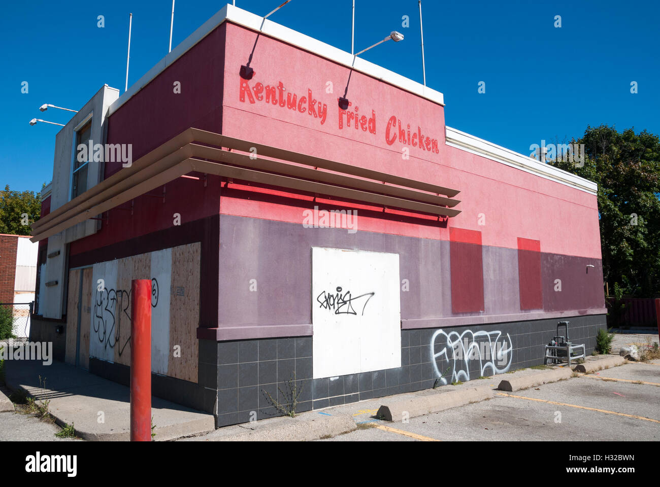 A closed KFC Kentucky Fried Chicken outlet in Toronto. The business is ...