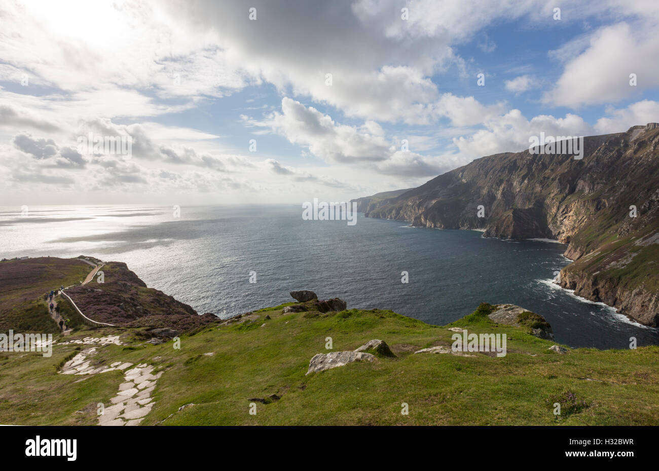 Sliabh Liag View Walk in Slieve League, County Donegal, Ireland Stock ...