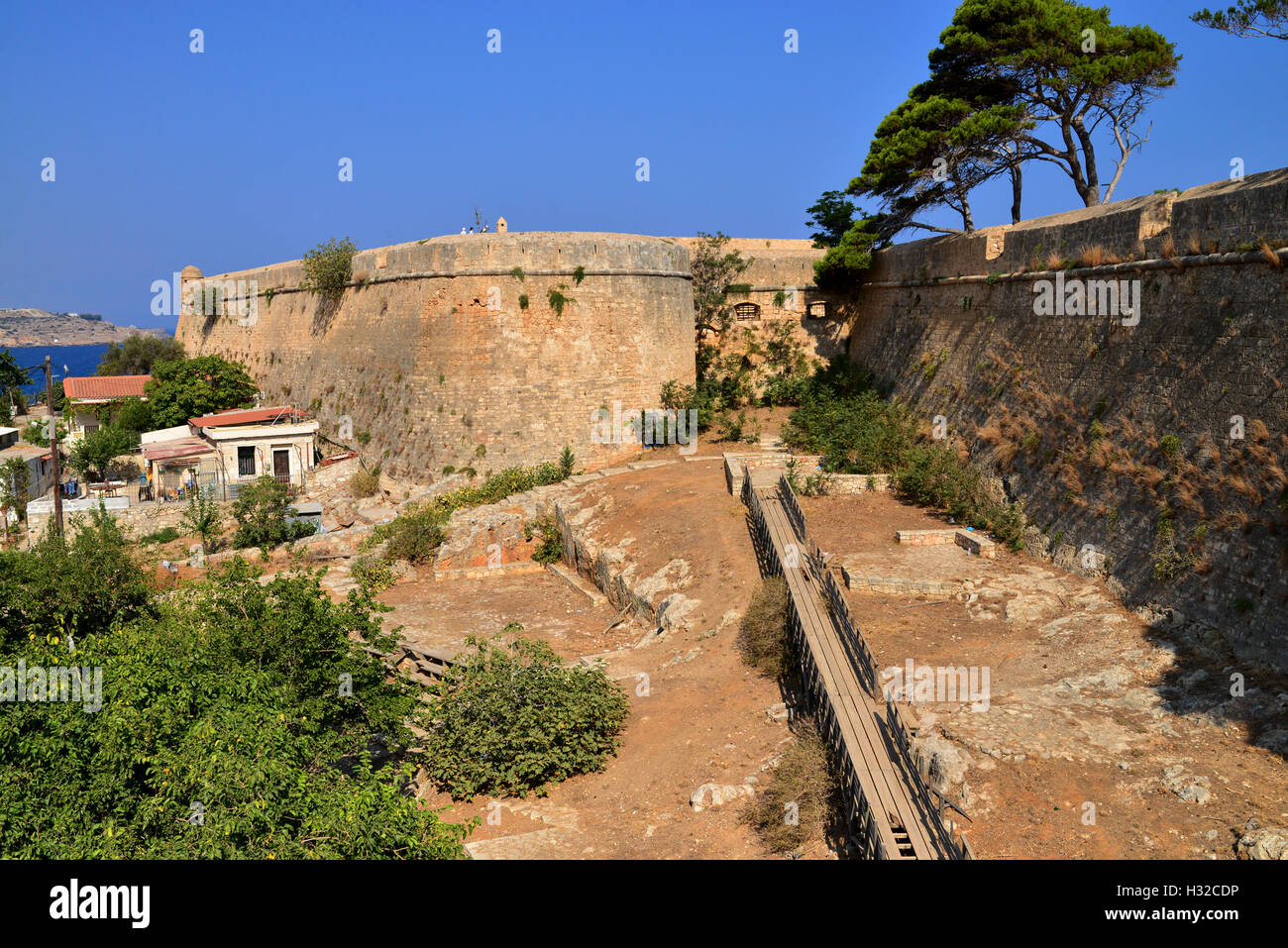 Rethymno city Greece Fortezza fortress landmark architecture Stock ...