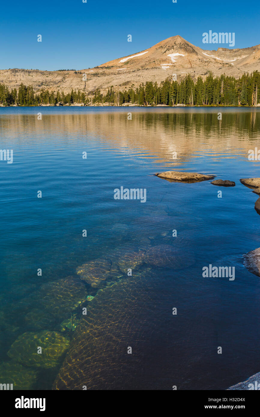 Pyramid Peak viewed from Lake of the Woods in the Desolation Wilderness ...