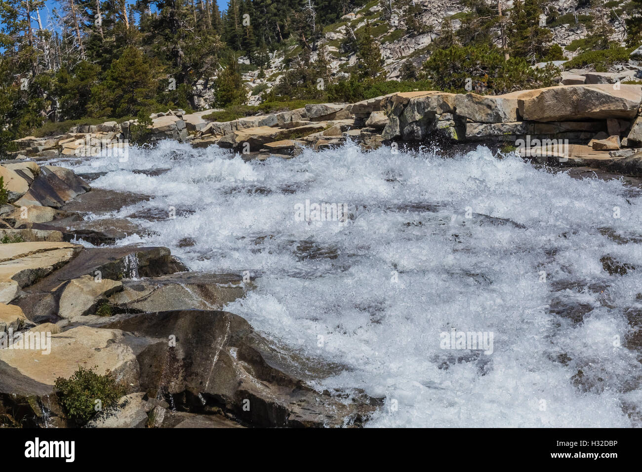 Horsetail Falls along Pyramid Creek in the Desolation Wilderness ...