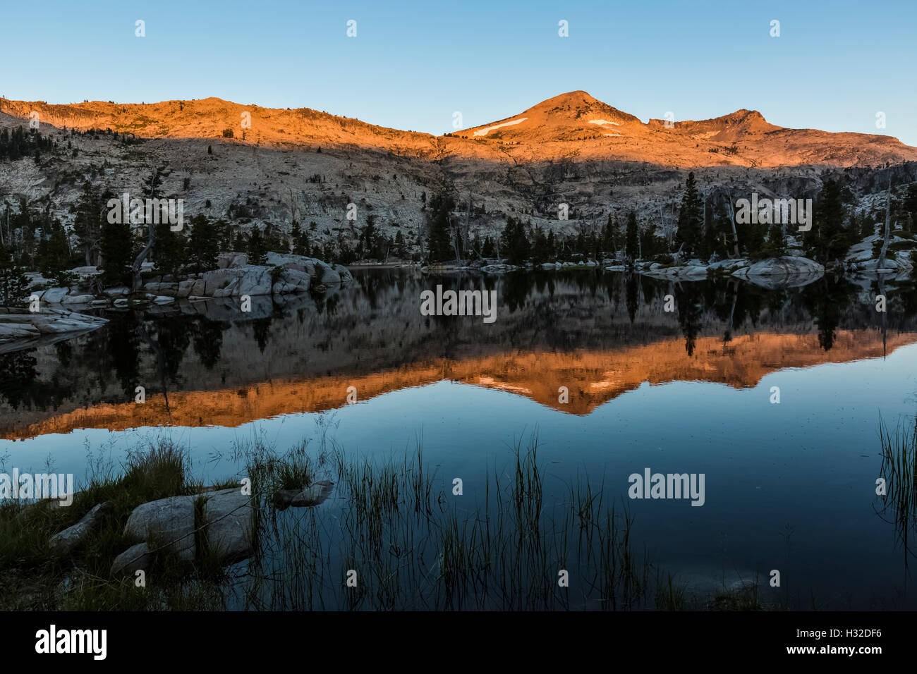 Morning light on Ropi Lake, with Pyramid Peak in the distance ...