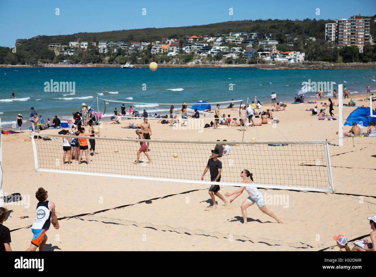 Manly beach, Sydney Australia, sunbathing and tanning along with beach ...