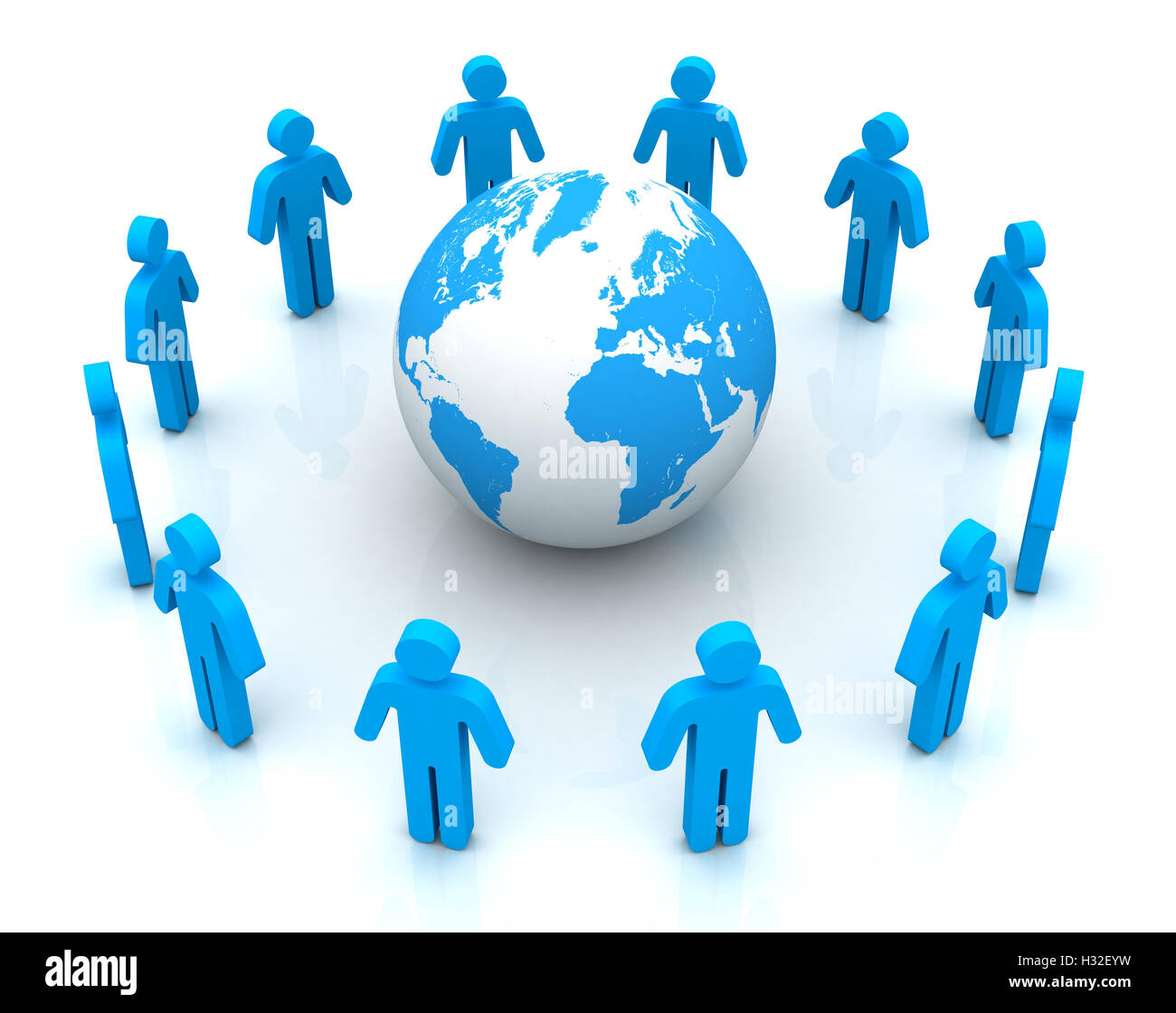 people worldwide computer connection concept 3d illustration Stock ...