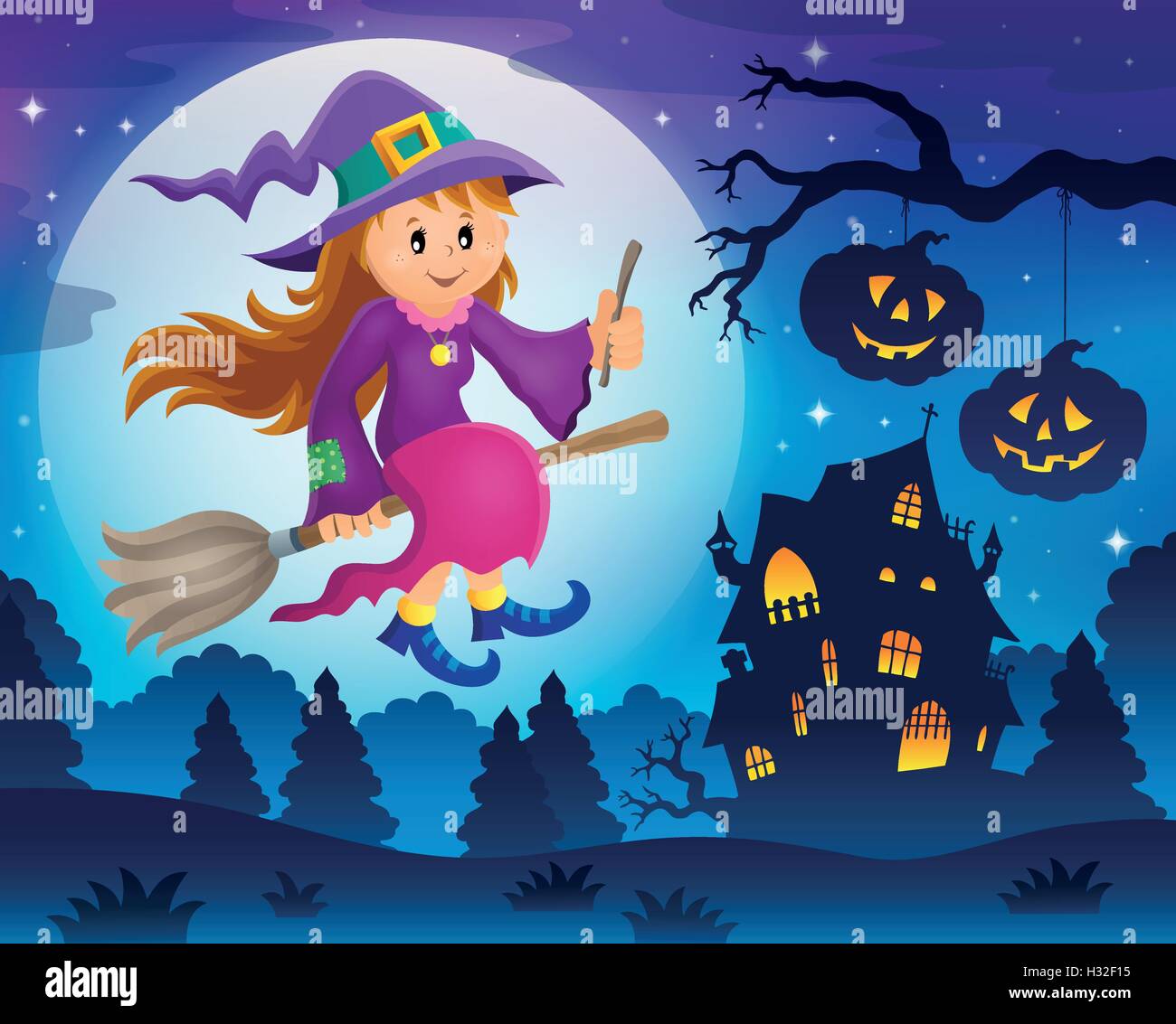 Cute witch theme image 5 - eps10 vector illustration Stock Vector Image ...