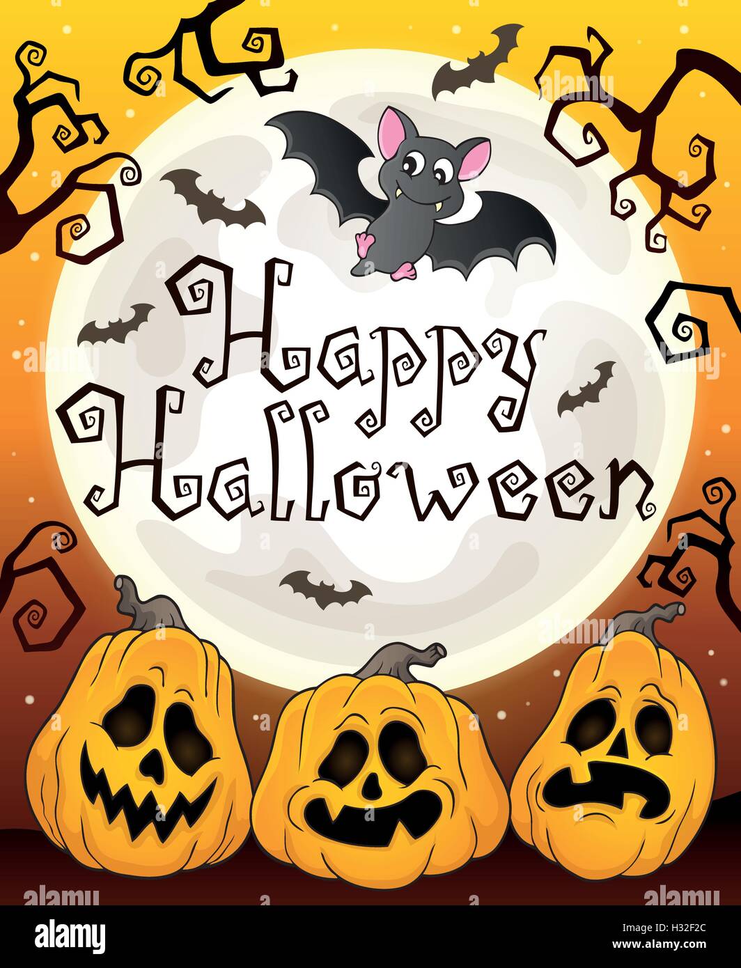 Happy halloween illustration pumpkins Stock Vector Images - Alamy