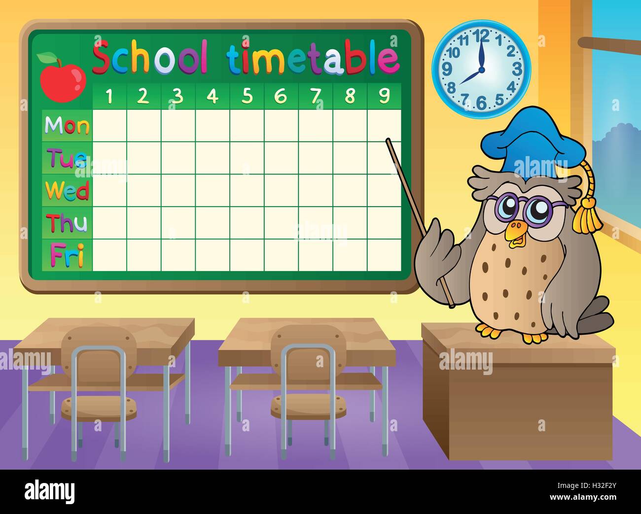 School timetable classroom theme 3 - eps10 vector illustration Stock ...