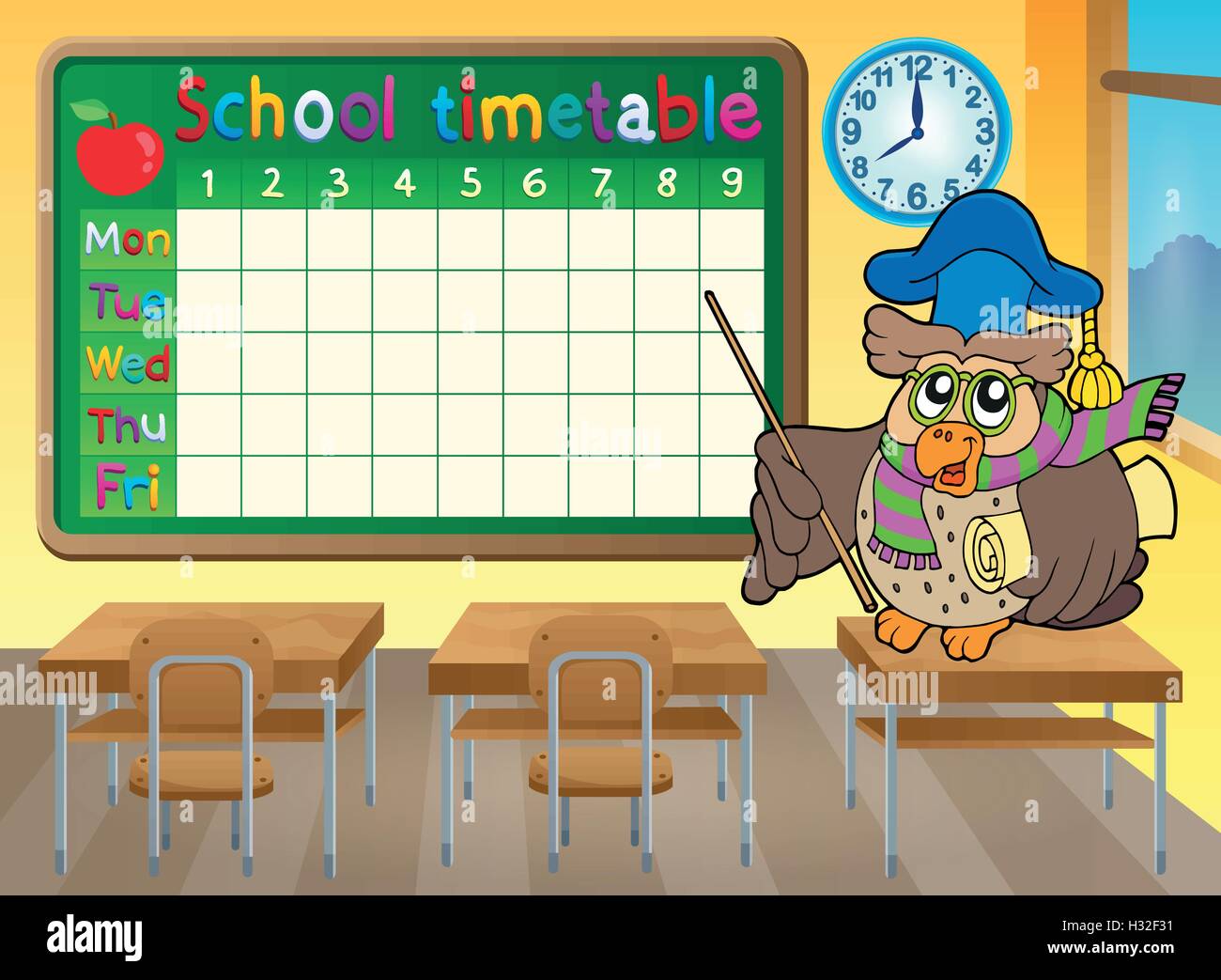 School time table chart hi-res stock photography and images - Alamy