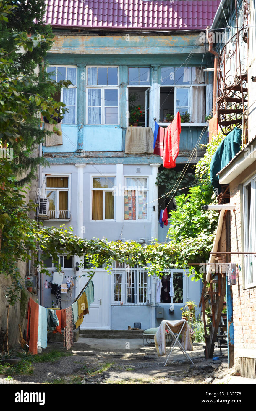 Inner courtyard of the old residential house in Tbilisi Stock Photo - Alamy