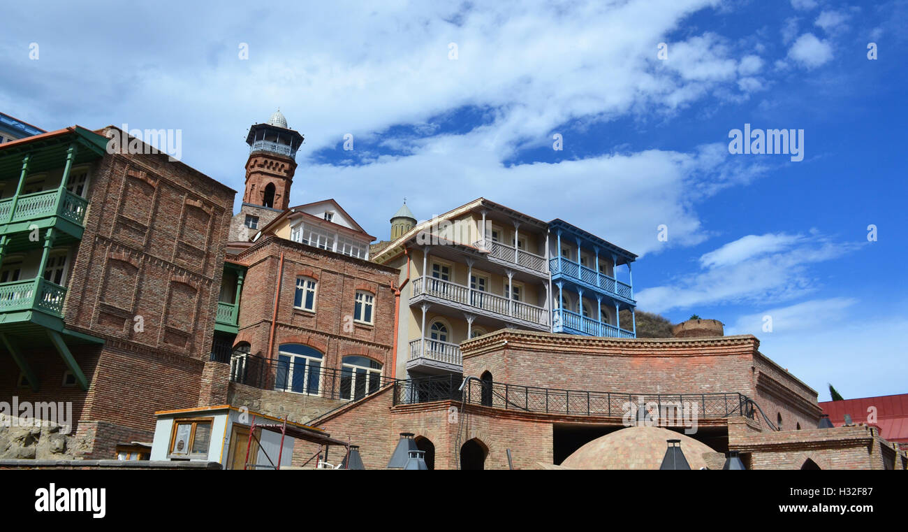 Old buildings in Tbilisi Old town Sololaki Stock Photo - Alamy