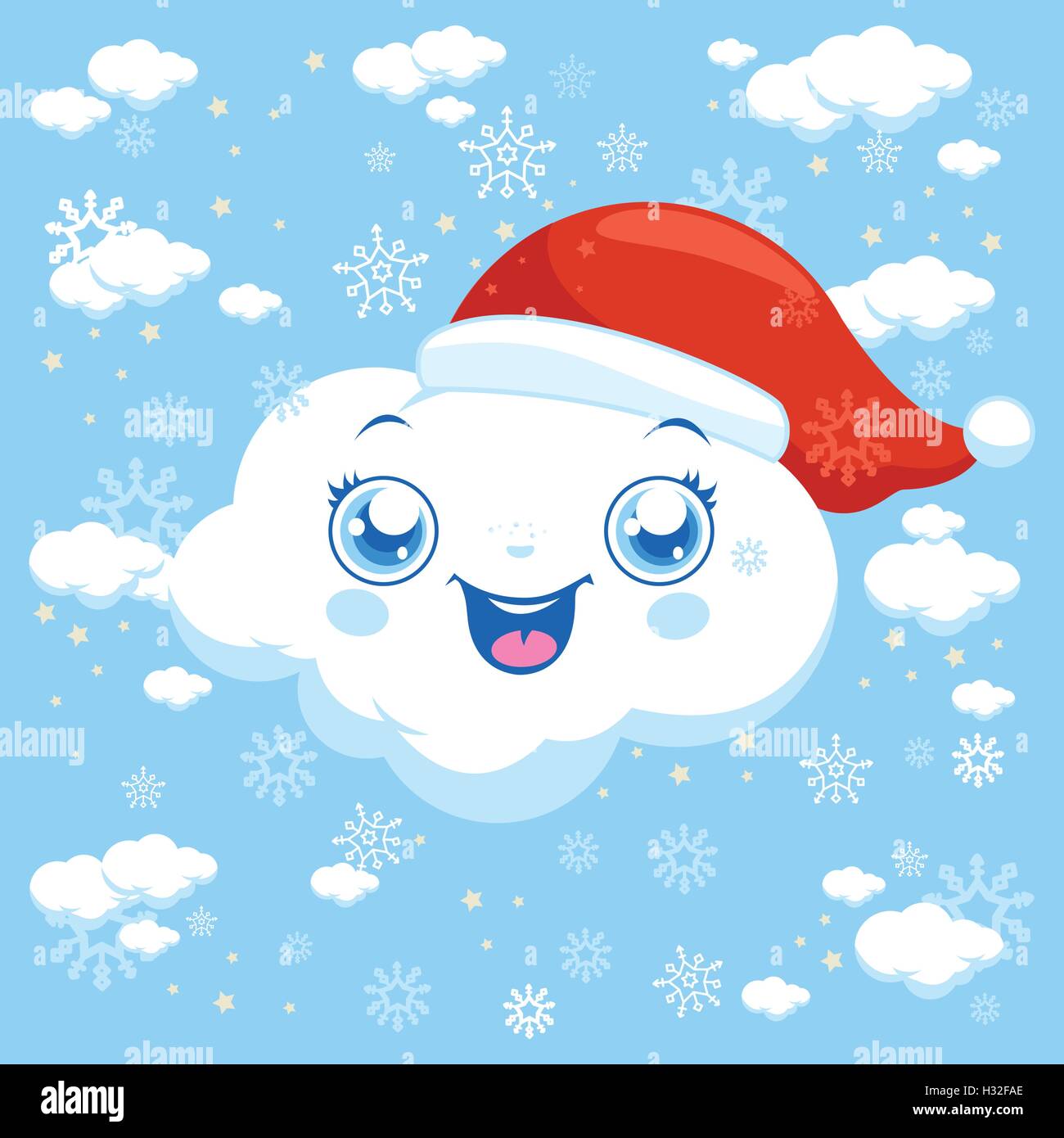 Cloudy sky christmas Stock Vector Images - Alamy