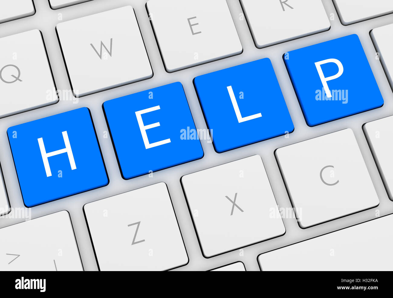 help keyboard concept 3d illustration Stock Photo - Alamy