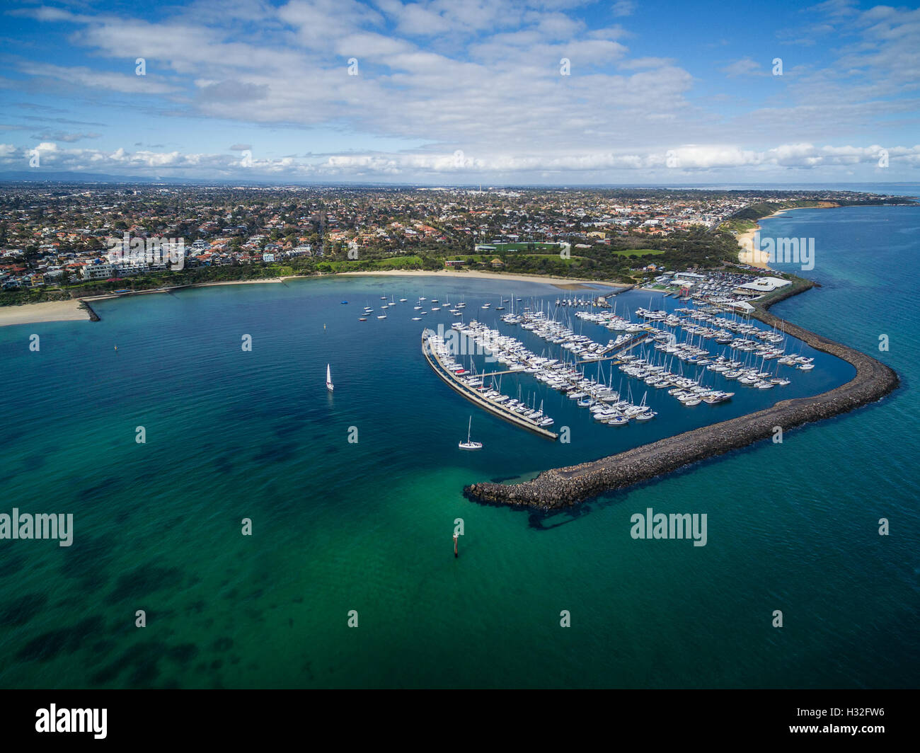 Aerial image of Sandringham Marina and Yacht Club with suburban ...