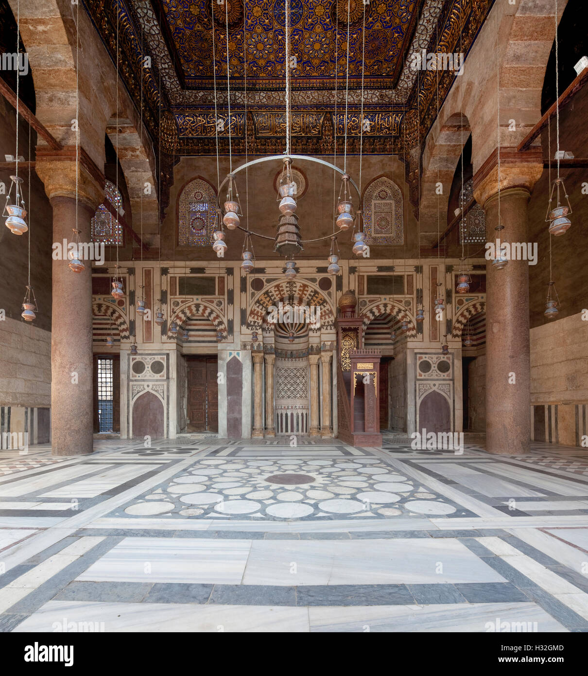 prayer hall, Complex of Sultan Barquq, Cairo, Egypt Stock Photo - Alamy