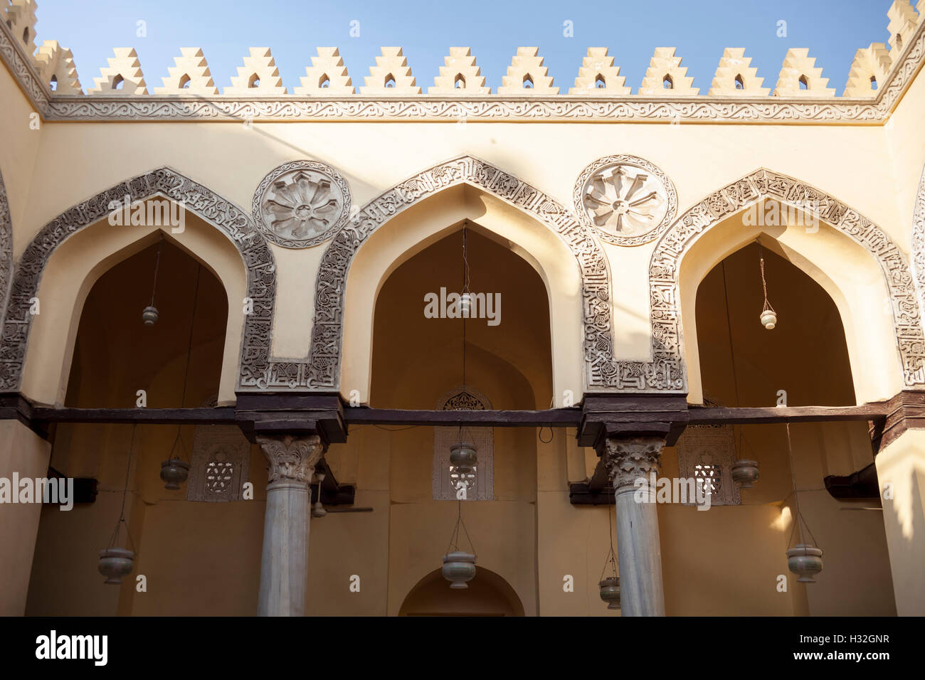 courtyard arches, mosque of al-Aqmar, Cairo, Egypt Stock Photo - Alamy
