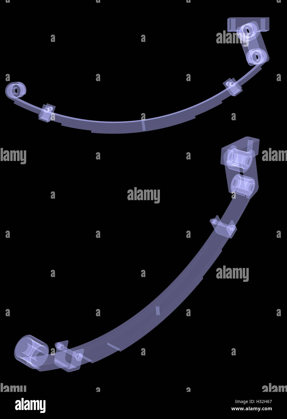 Collection of automobile springs. X-ray render Stock Photo - Alamy