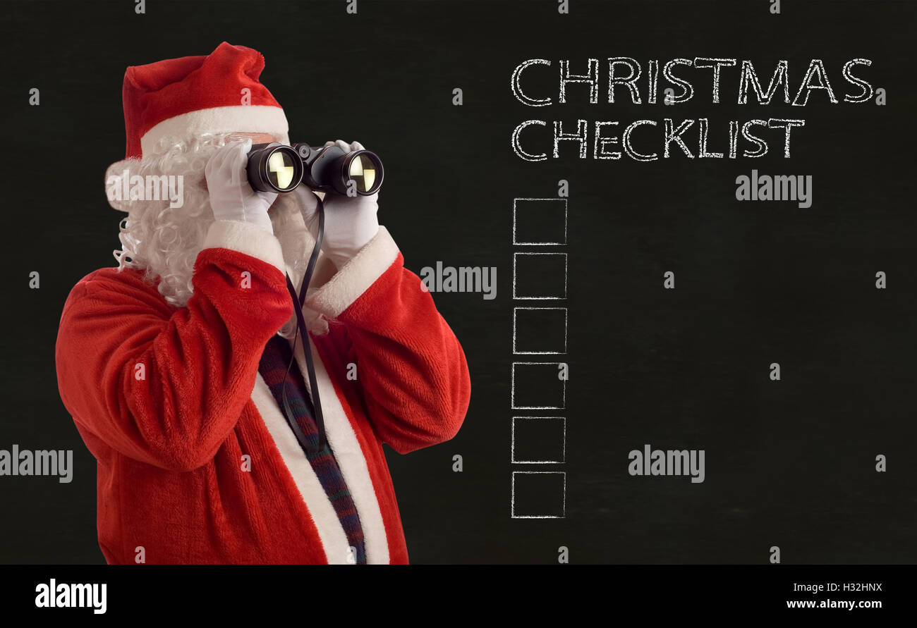 Father Christmas Business Strategy checklist Stock Photo - Alamy