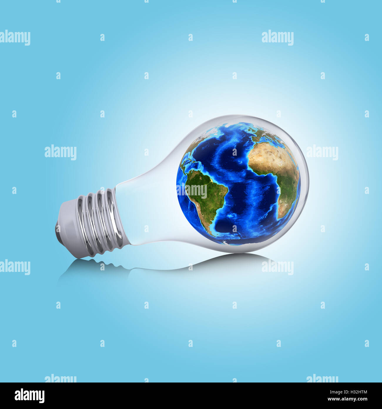 Earth inside the bulb Stock Photo - Alamy