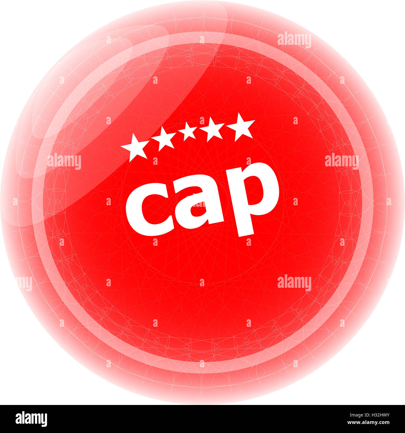 cap word stickers red button, web icon button Stock Photo - Alamy
