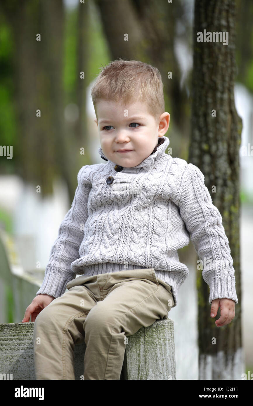 Trendy 2 years old baby boy posing Stock Photo - Alamy