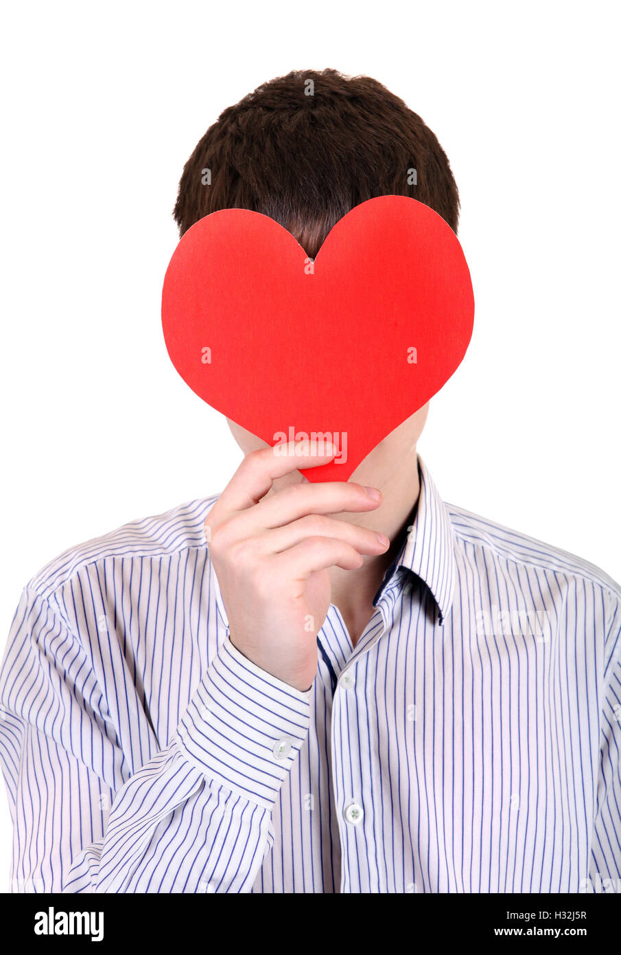 Person holds Red Heart Shape Stock Photo - Alamy