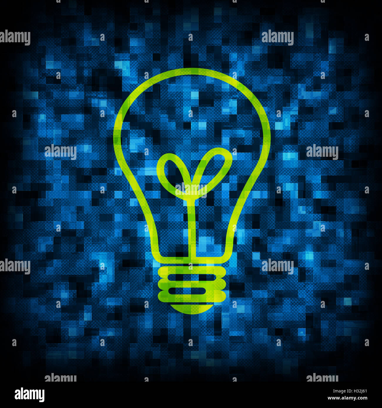 Binary code and light bulb icon Stock Photo - Alamy