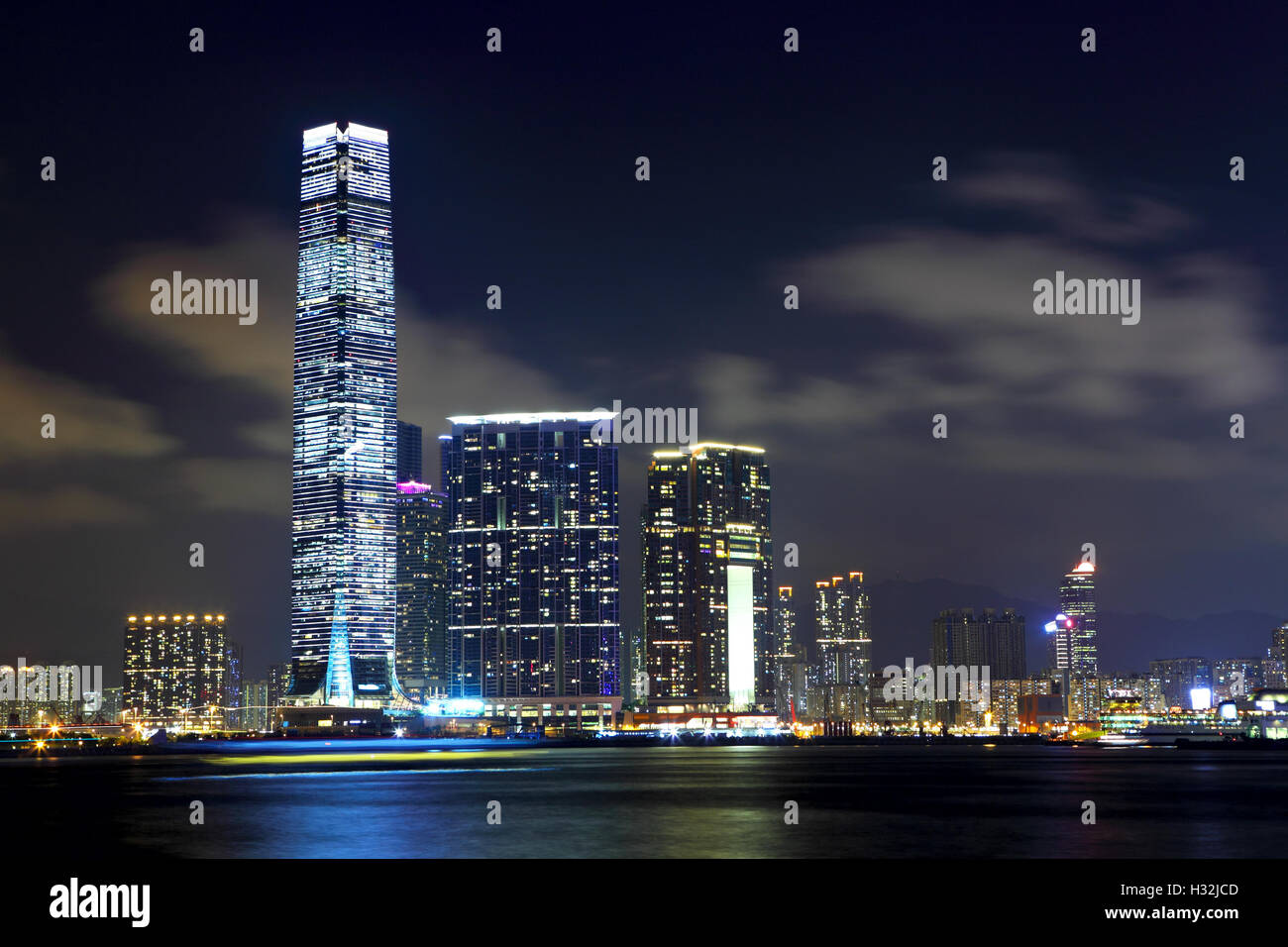 Kowloon in Hong Kong at night Stock Photo - Alamy