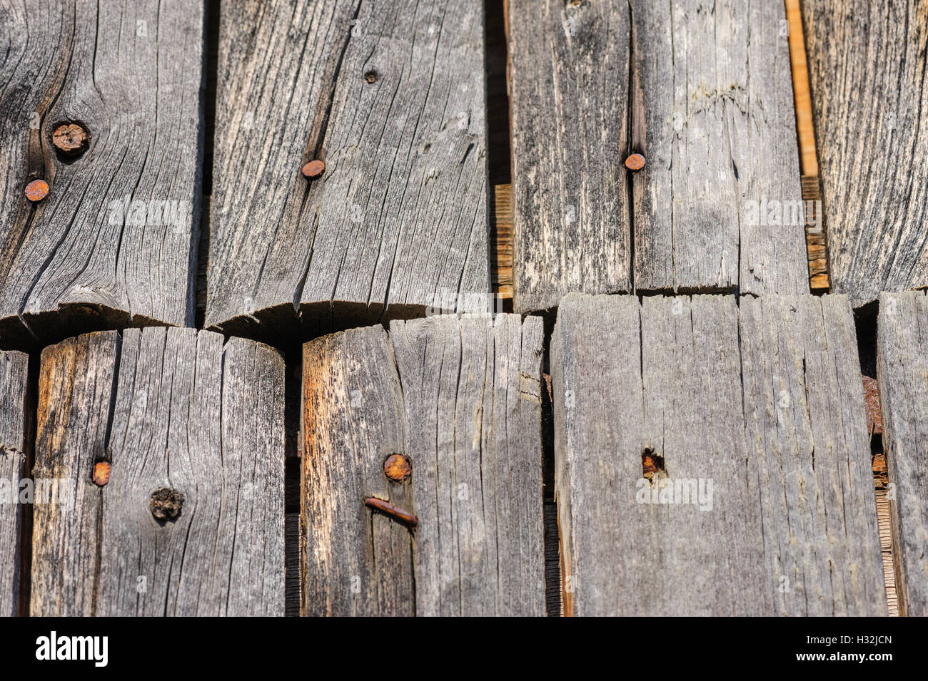 cracked aged wooden boards Stock Photo - Alamy