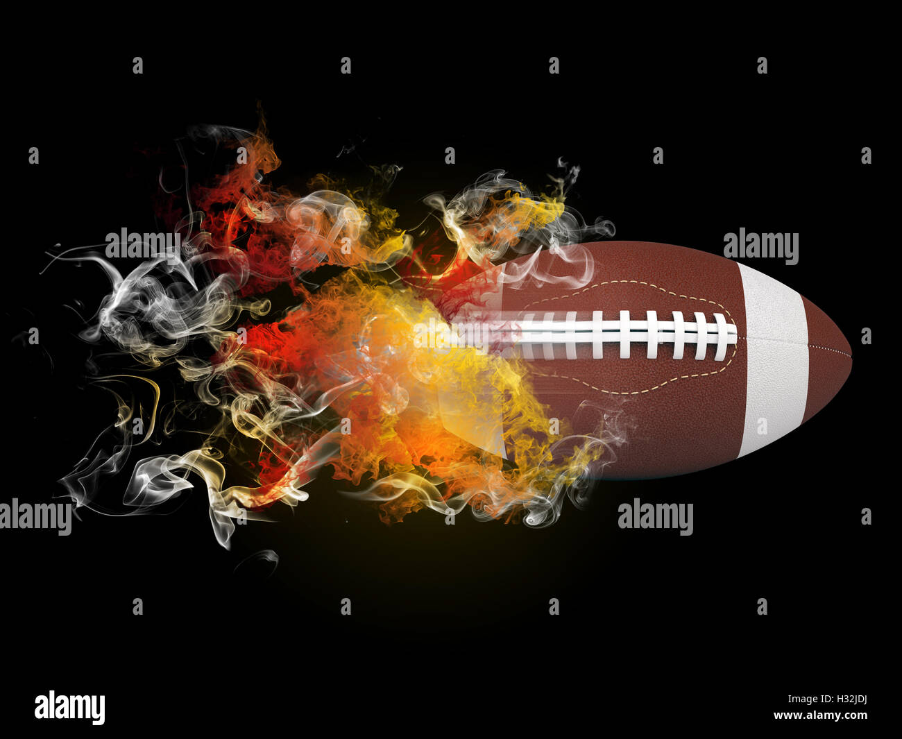 American football ball in the colored smoke Stock Photo - Alamy