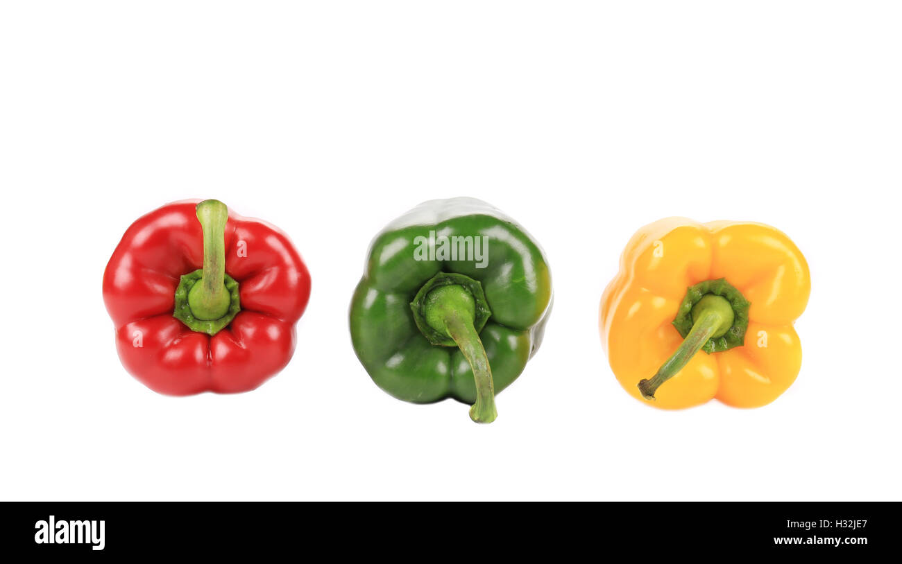 Three beautiful bell peppers Stock Photo - Alamy