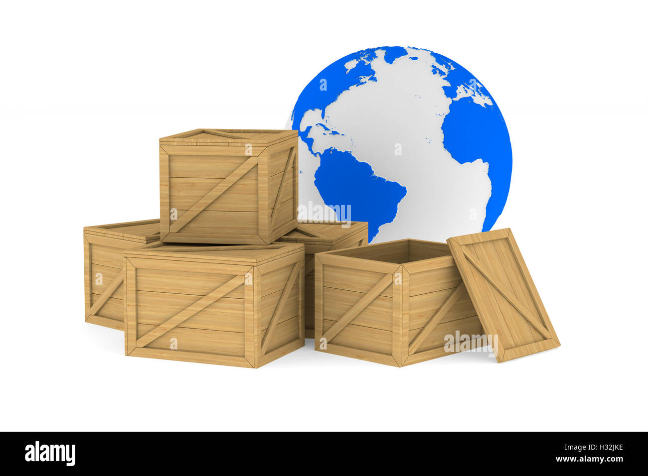 3d wooden pallet crate hi-res stock photography and images - Alamy