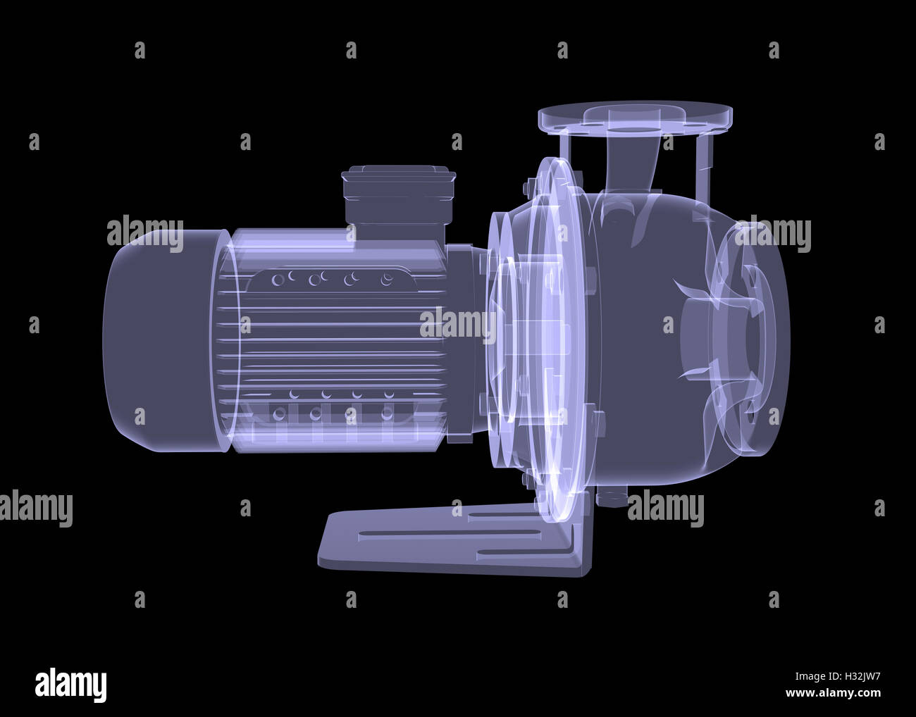 Water pump motor. X-ray render Stock Photo - Alamy