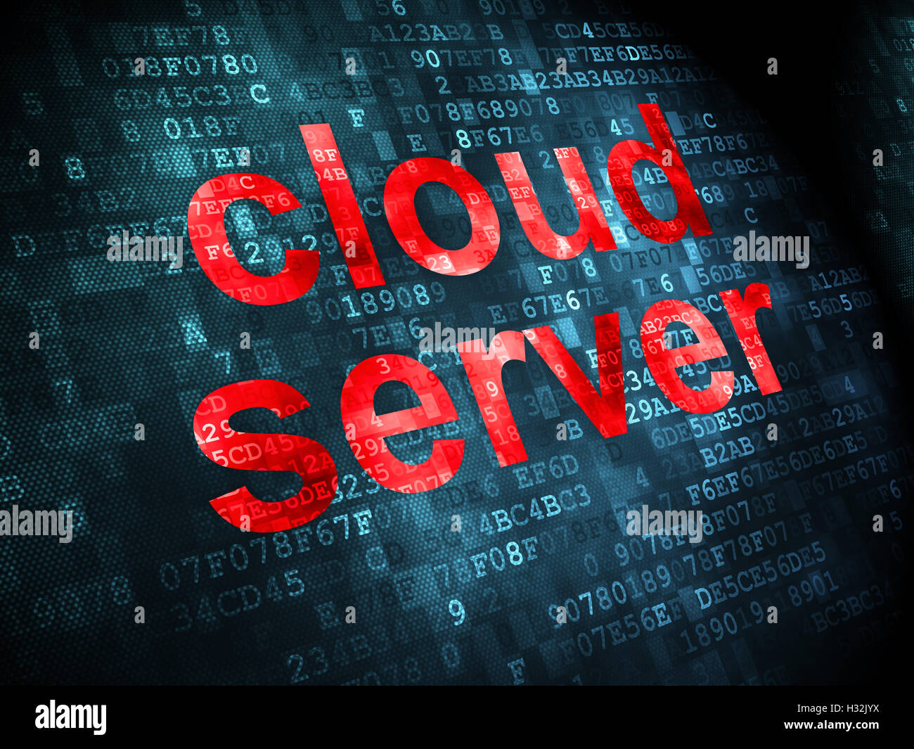 Cloud networking concept: Cloud Server on digital background Stock ...