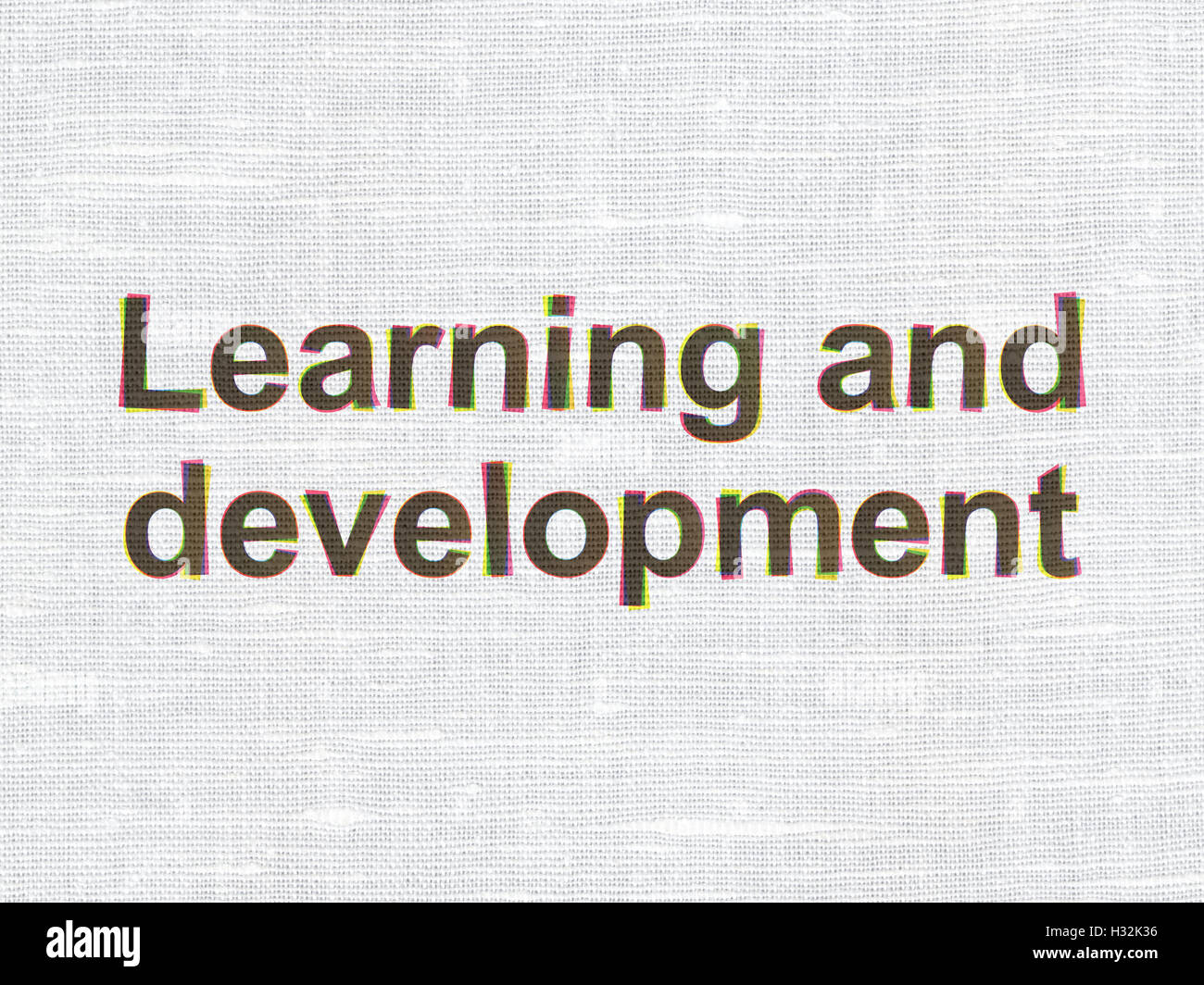 Education concept: Learning And Development on fabric texture ...