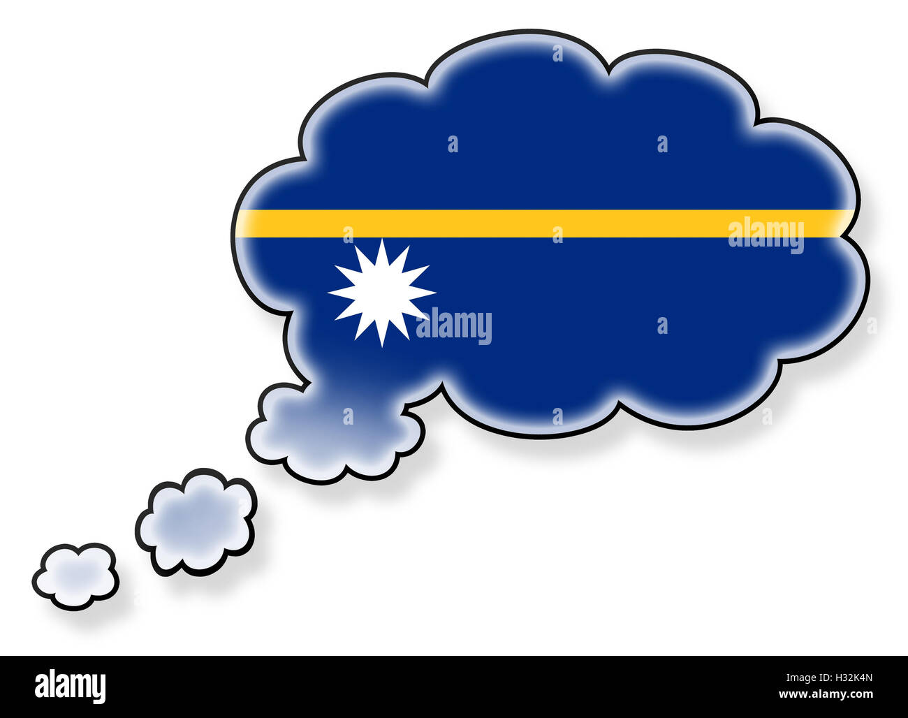 Flag in the cloud, isolated on white background Stock Photo - Alamy