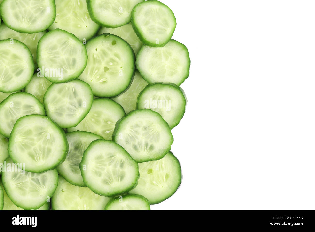 Close up fresh green sliced cucumber Stock Photo - Alamy
