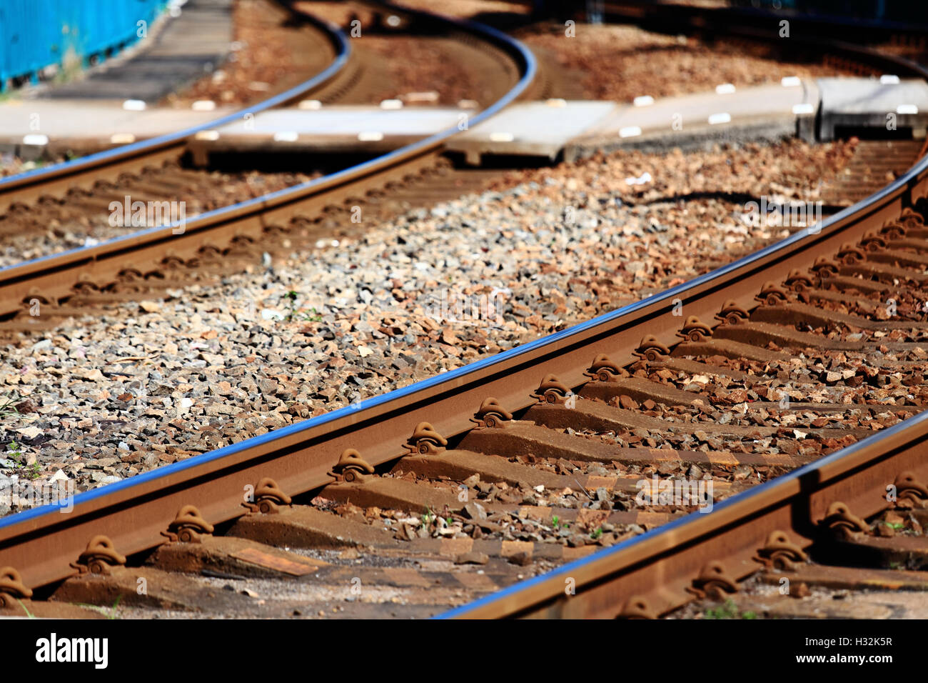 Railroad crossing line track hi-res stock photography and images - Alamy