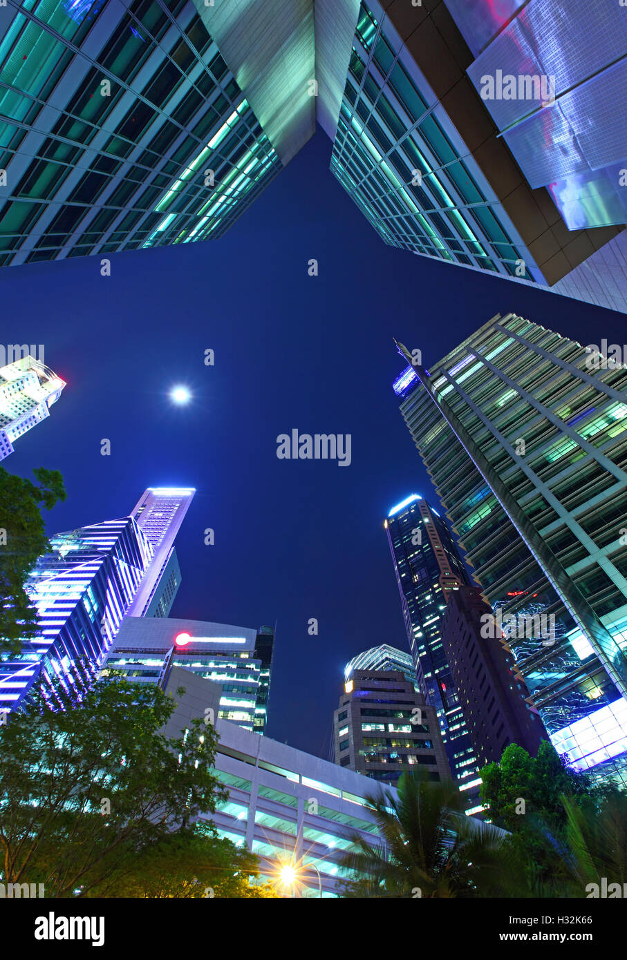 Modern building in Singapore from low angle Stock Photo - Alamy