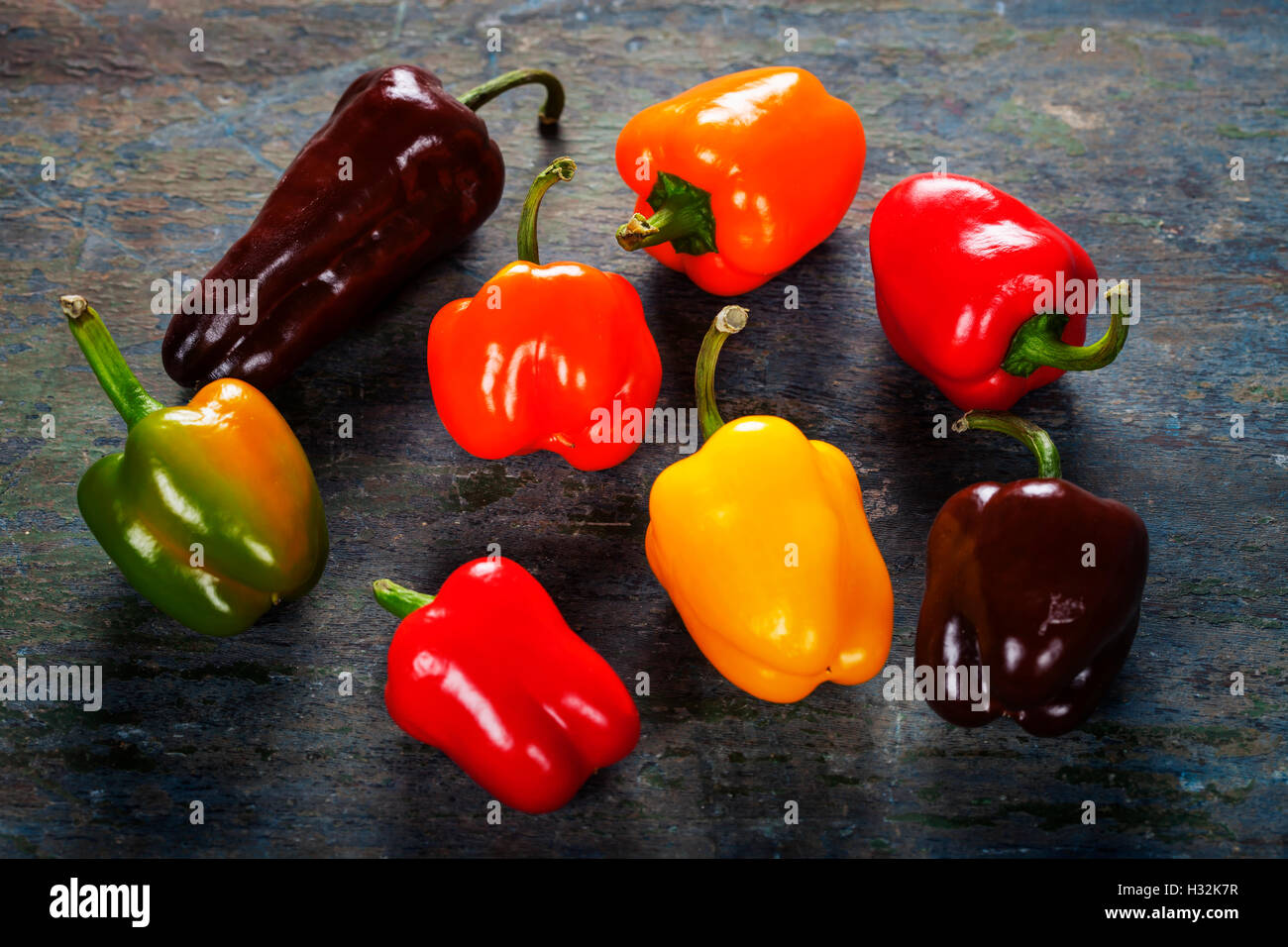 Colored bell peppers Stock Photo - Alamy